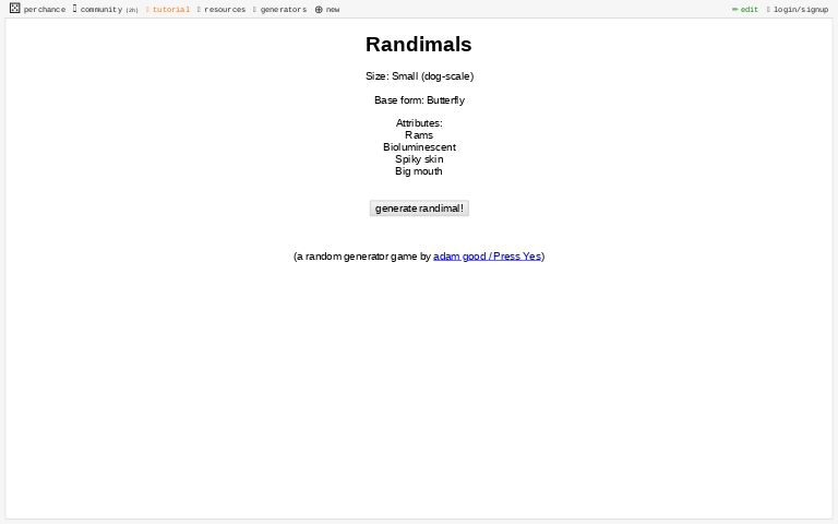 Randimals ― Perchance Generator