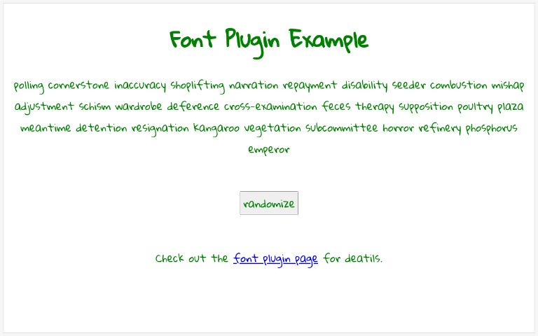 Font Plugin Example