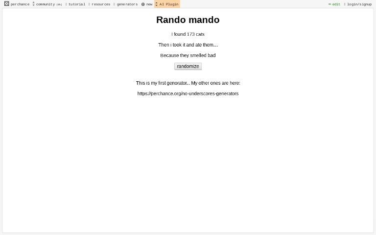 Rando mando ― Perchance Generator