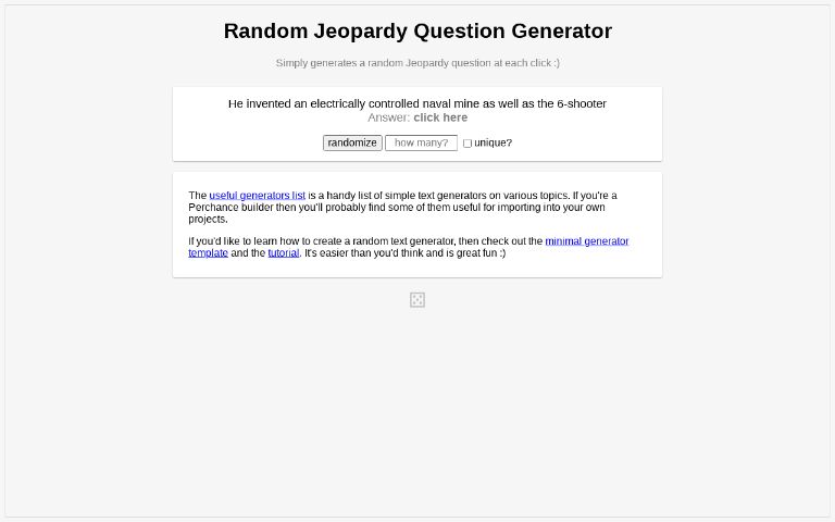 Random Jeopardy Question Generator