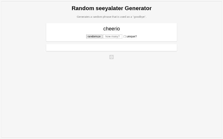 Random seeyalater Generator