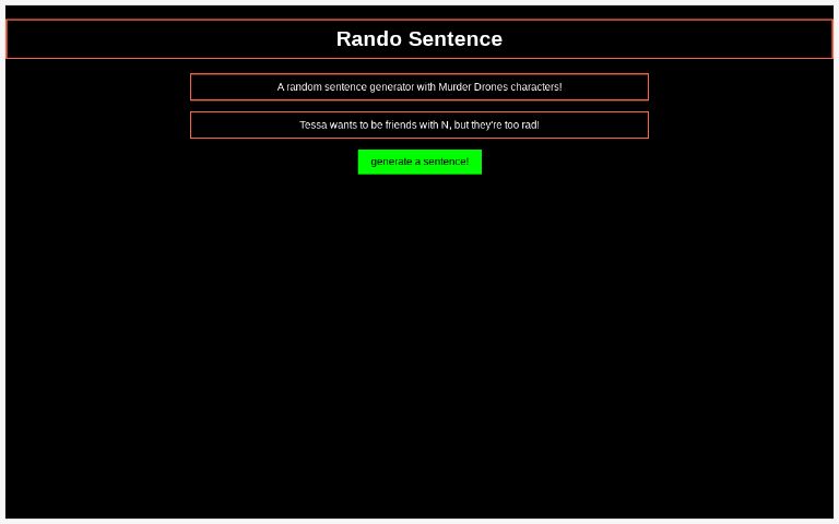 Rando Sentence ― Perchance Generator