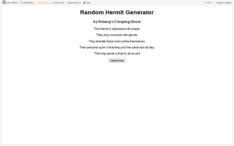 Random Hermit Generator