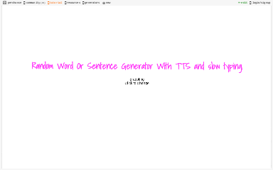 Random Word Or Sentence Generator With TTS and slow typing