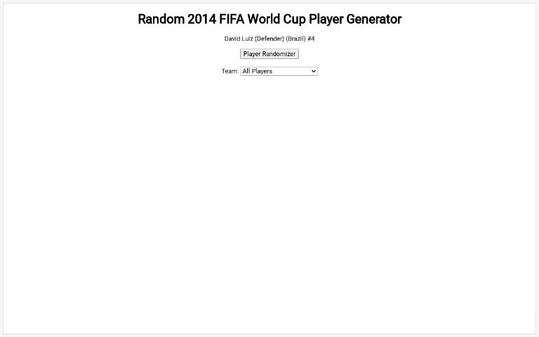 Random 2014 FIFA World Cup Player Generator