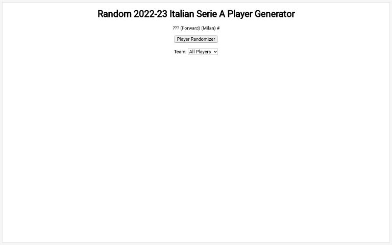 Random 2022-23 Italian Serie A Player Generator