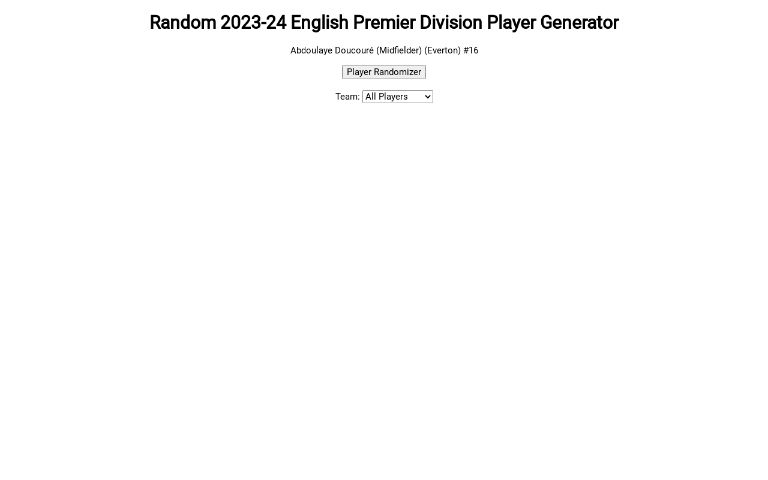 Random 2023-24 English Premier Division Player Generator