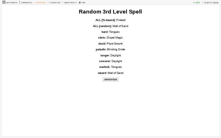Random 3rd Level Spell ― Perchance Generator