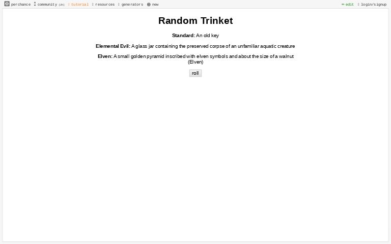 Random Trinket ― Perchance Generator
