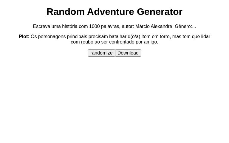 Random Adventure Generator