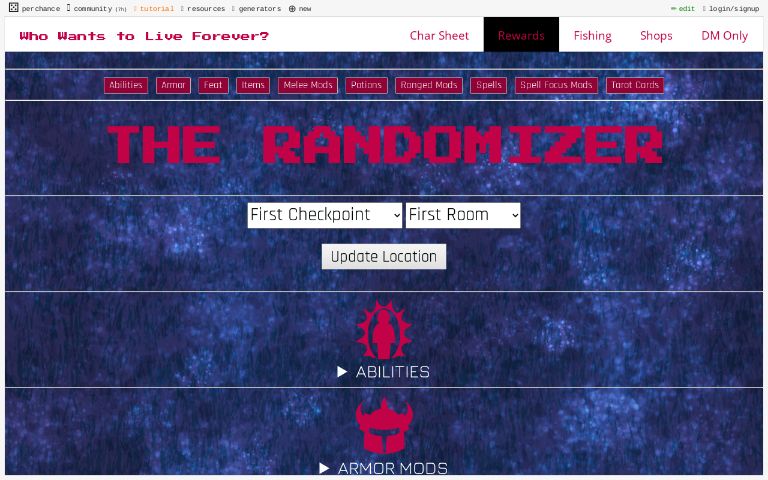 THE RANDOMIZER ― Perchance Generator