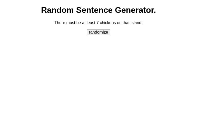 random sentence (animal themed) generator.