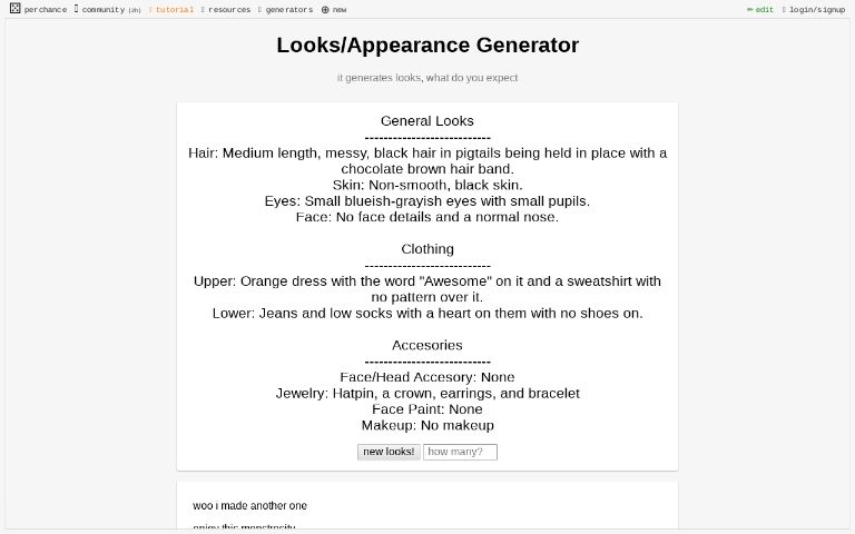 Looks/Appearance Generator