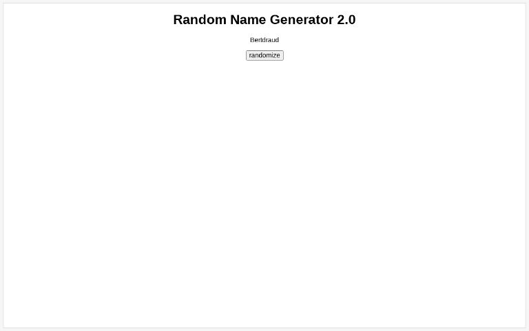 Random Name Generator 2.0