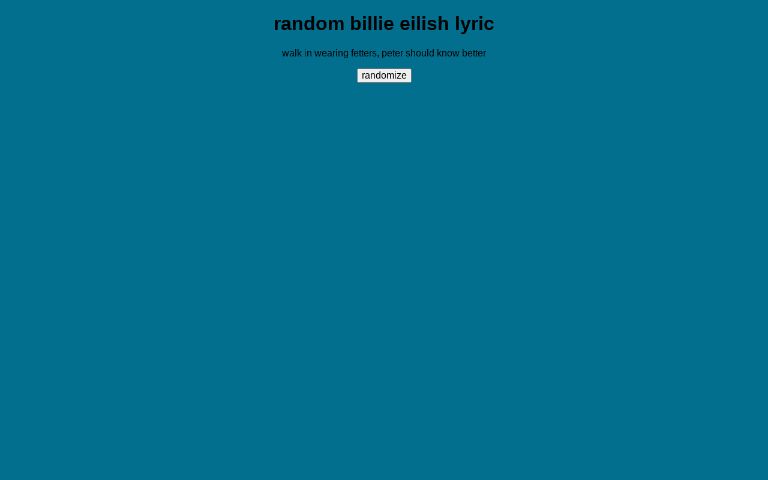 random billie eilish lyric ― Perchance Generator