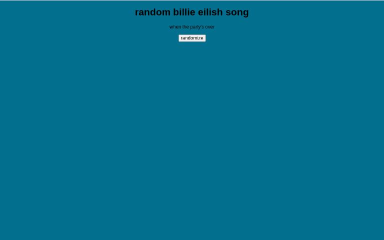 random billie eilish song ― Perchance Generator
