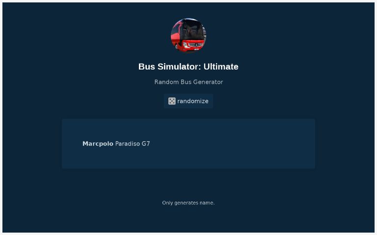 Bus Simulator: Ultimate ― Perchance Generator