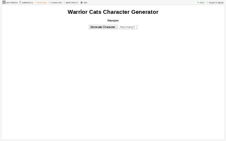 Warrior Cats Character Generator