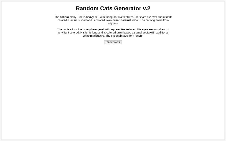 Random Cats Generator v.2