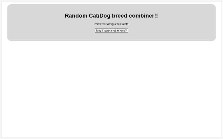 Random Cat/Dog breed combiner!! ― Perchance Generator