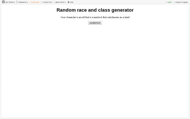 Random race and class generator
