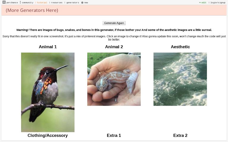 Random Character Inspiration Generator By Kadenza
