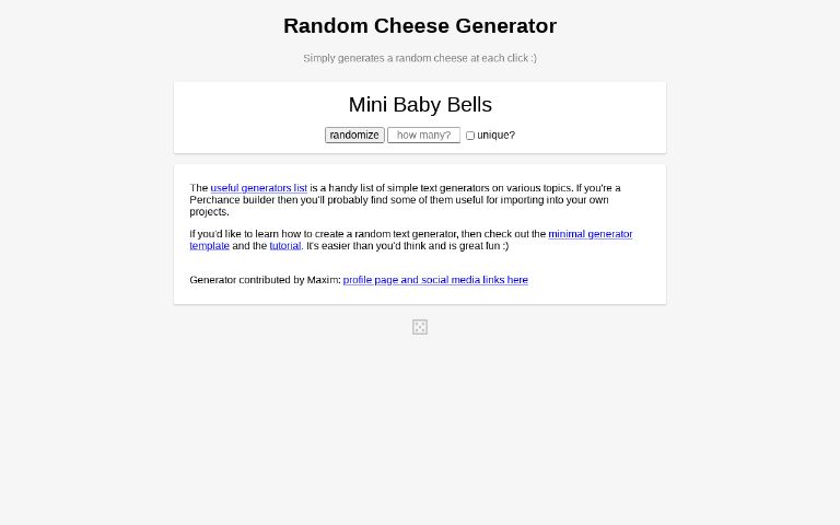 Random Cheese Generator