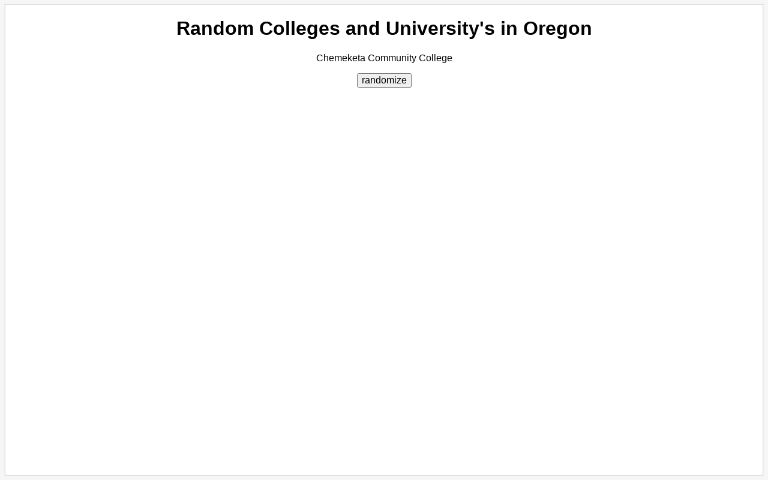 Random Colleges and University's in Oregon ― Perchance Generator