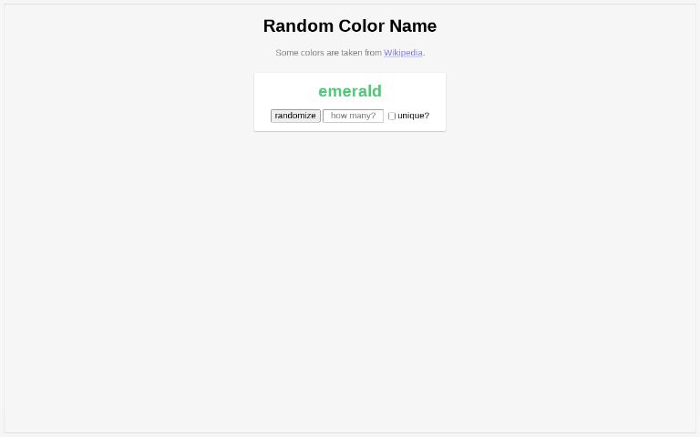 Random Color Name ― Perchance Generator
