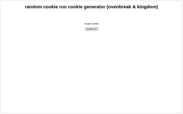 random cookie run cookie generator (ovenbreak & kingdom)