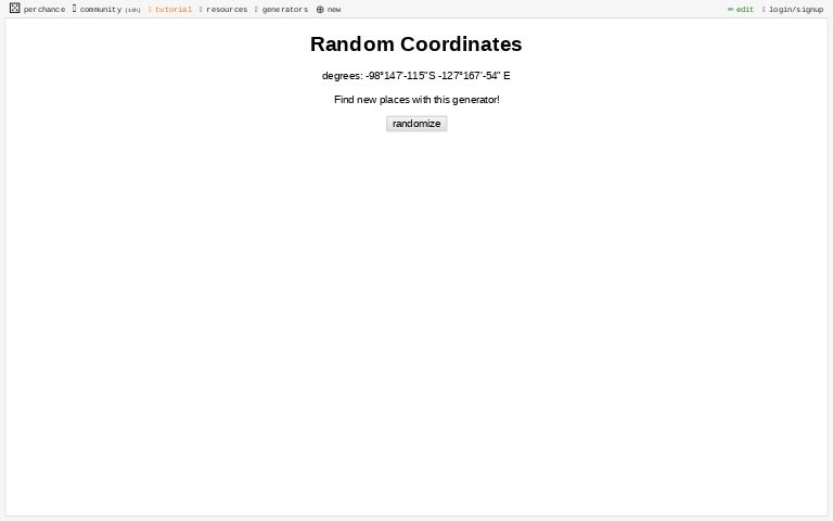 Random Coordinates ― Perchance Generator