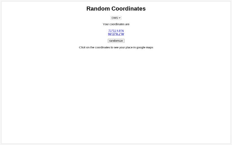 Random Coordinate Genorator ― Perchance Generator