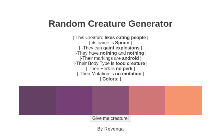 Random Creature Generator