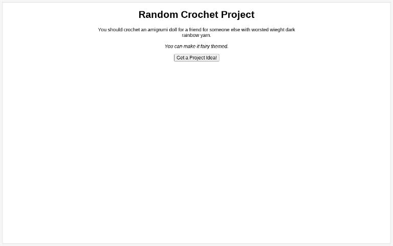 Random Crochet Project ― Perchance Generator
