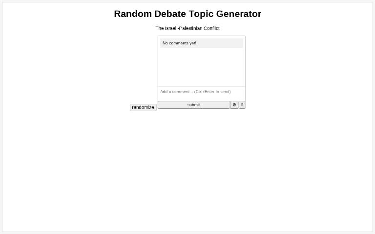 Random Debate Topic Generator