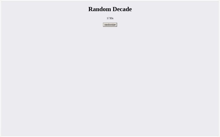 Random Decade ― Perchance Generator