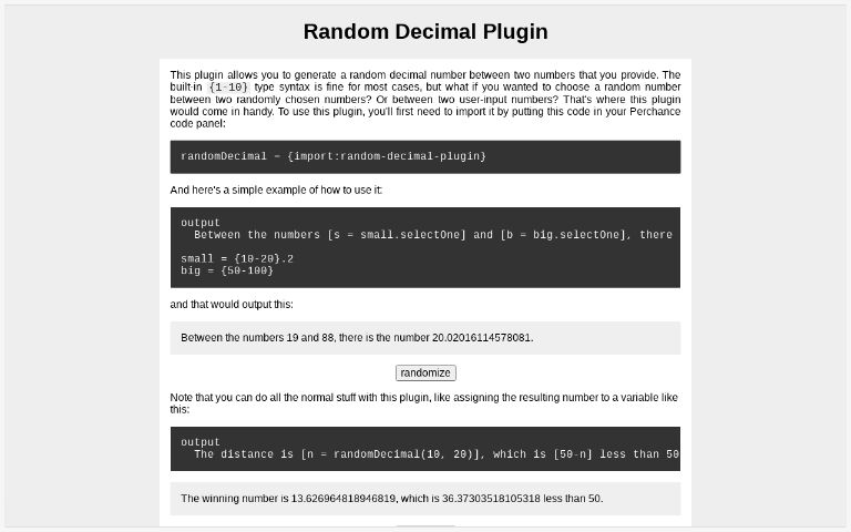 Random Integer Plugin