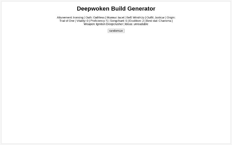 Deepwoken Build Generator