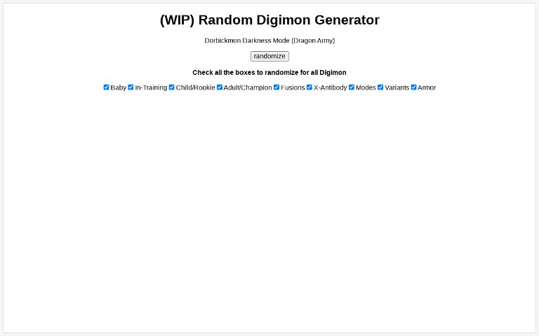 (WIP) Random Digimon Generator