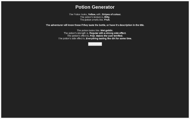 Potion Generator