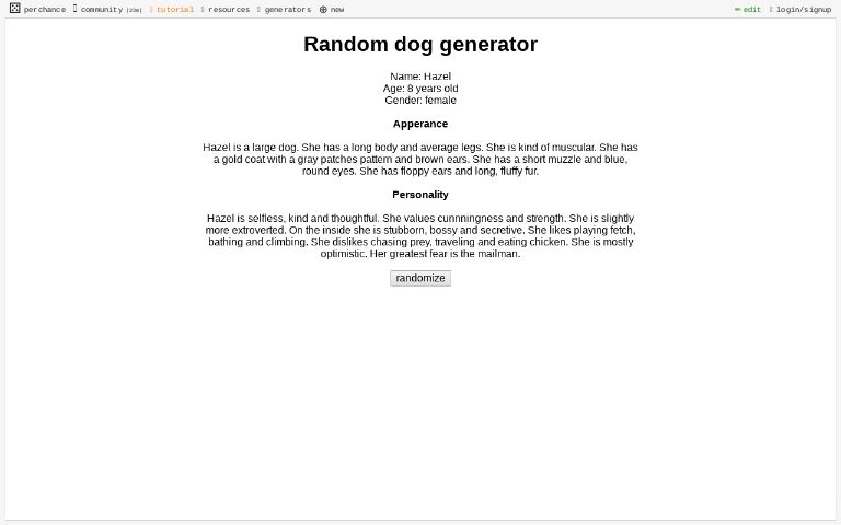 Random dog generator