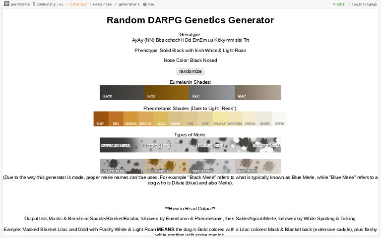 Random DARPG Genetics Generator