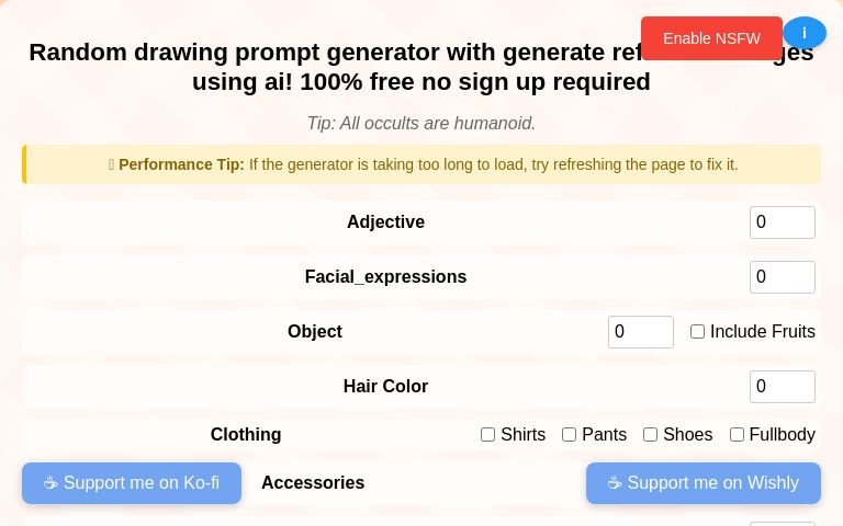 Random drawing prompt generator with generate refrences images using ai ...