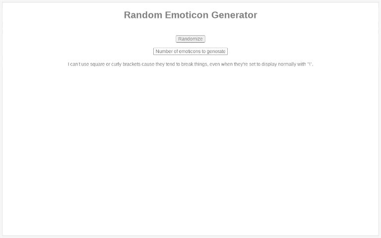 Random Emoticon Generator