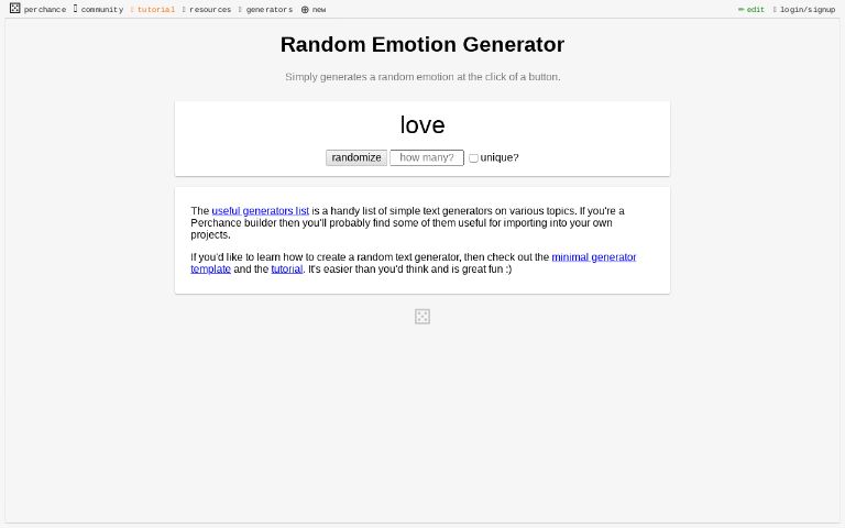 Random Emotion Generator