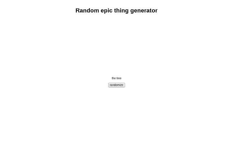 Random epic thing generator