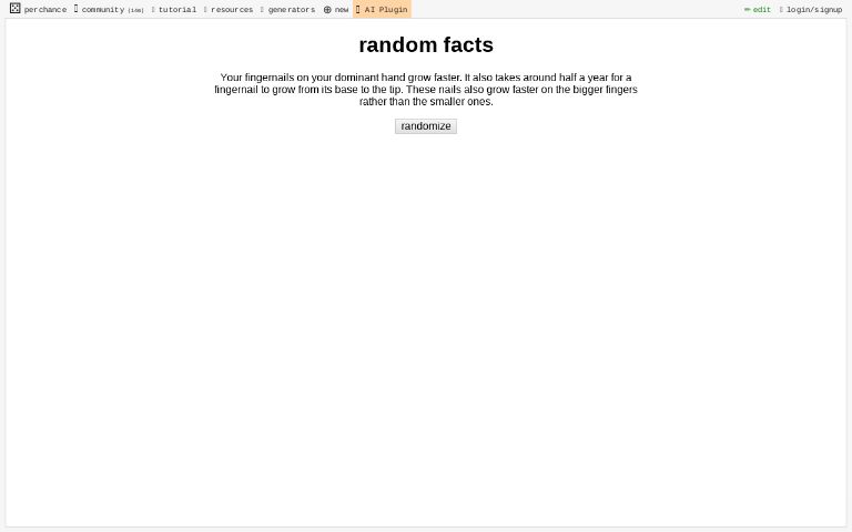 random facts ― Perchance Generator