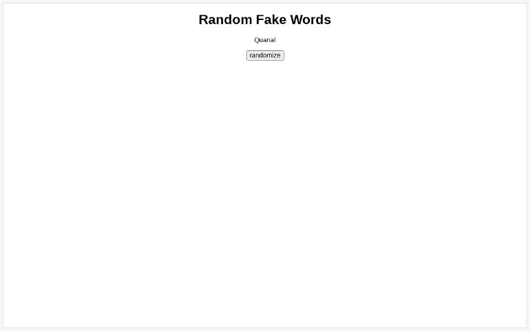 Random Fake Words ― Perchance Generator