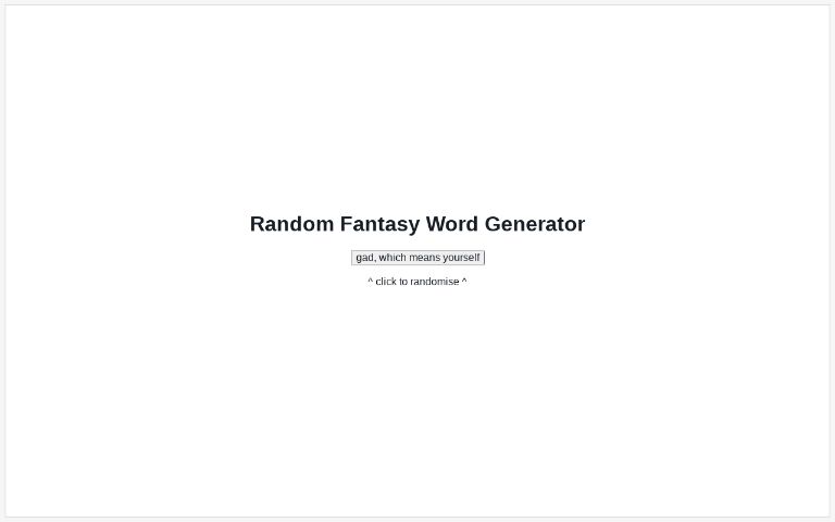 Random Fantasy Word Generator