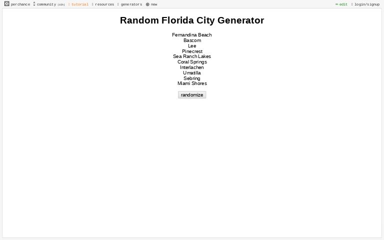 Random Florida City Generator